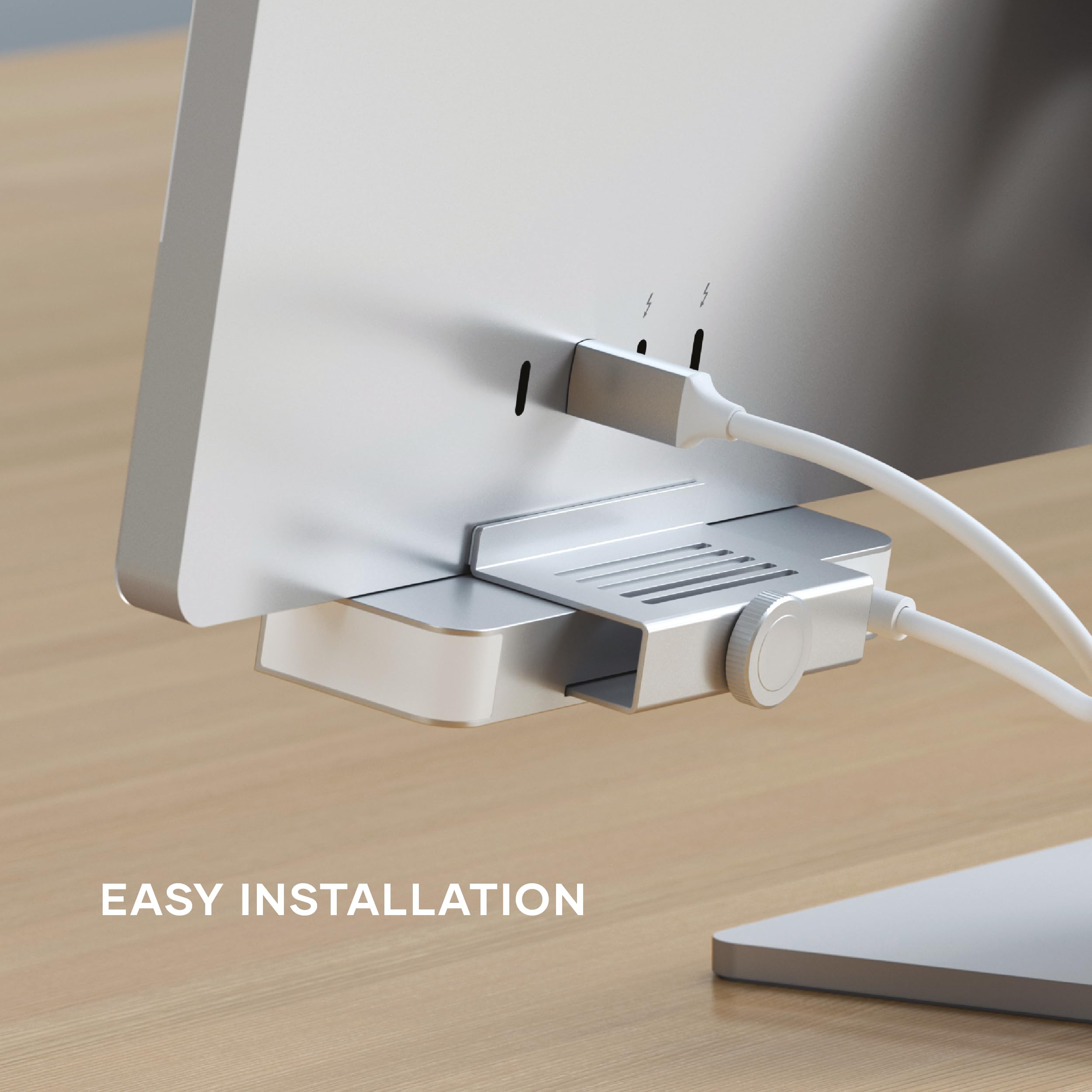 Satechi USB C Hub – iMac USB Adapter – USB C Data Port, USB-A 3.0 Data, Micro/SD Card Readers, USB C Clamp Hub For Apple Studio Display & iMac 24-inch, Does Not Fit 2020 iMac & Earlier Models - Silver