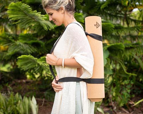 1TERRA Cork Yoga Mat | Durable Sweat Proof Eco-Friendly Exercise Mat with Carrying Strap | 5mm thick (PureAlign)