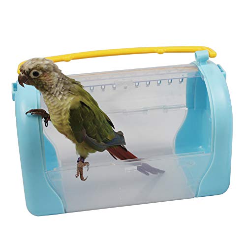 Bird Travel Carrier,Clear View Carrying Cage,Small Animal Portable Outgoing Gear,Transparent & Lightweight Parrots Carrying case for Cockatiels Green Cheek Finch Lovebirds