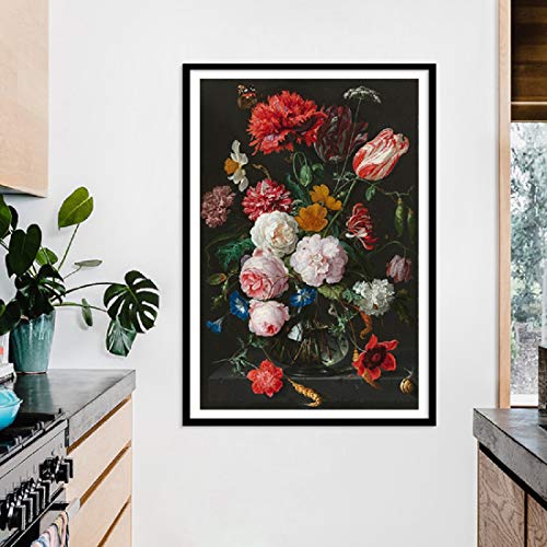 Flowers Canvas Prints Peony Ranunculus Poppies Carnation Nature Floral Wall Art Posters Decor for Home Office(16x20 Inches, Unframed)