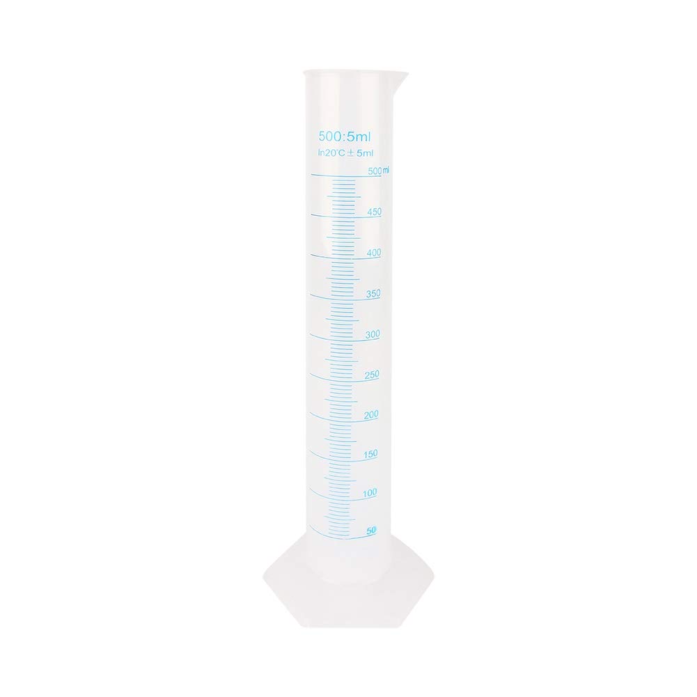 Plastic Graduated Cylinders, 500ml Measuring Cylinder, Ideal for Home and School Science Lab for Home and School Science Laboratory Supplies