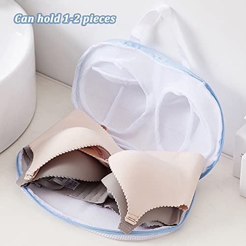 3Pcs Bra Washing Bag for Laundry, High Permeability Bra-shaped Mesh Wash Bags Lingerie Laundry Bags with Handle and Zipper Underwear Bag for Brassiere Women Laundry Storage