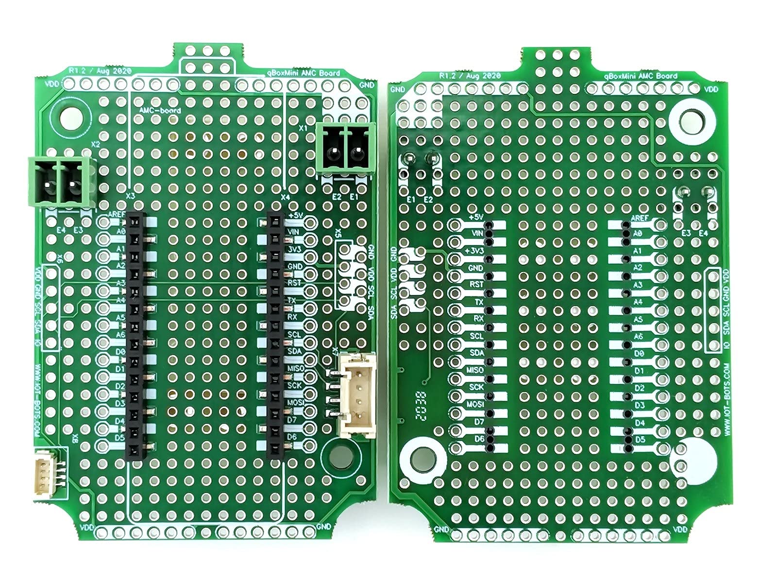 qBoxMini AMC DIY IOT Enclosure Kit (Two SMAs), IOT Enclosure for Arduino MKR ESP32 Cellular LoRa WiFi Board, Waterproof IP65 Enclosure with Glands, prototyping PCB connectors Set and Two SMAs