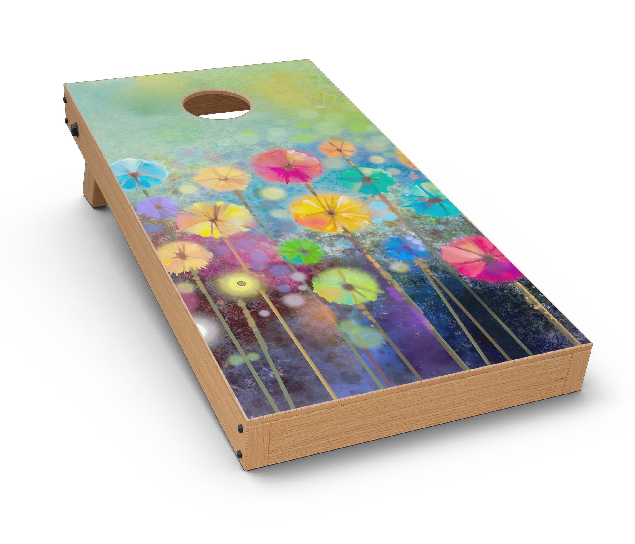 Design Skinz Summer Tropical Skin Set for Cornhole (Skin Only) - Abstract Flower Meadow
