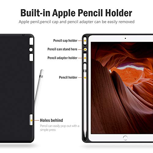 auaua Case for iPad 9th/8th/7th Generation 10.2 inch (2021/2020/2019 Released), with Pencil Holder, Vegan Leather, Auto Sleep/Wake Smart Cover (Brown)