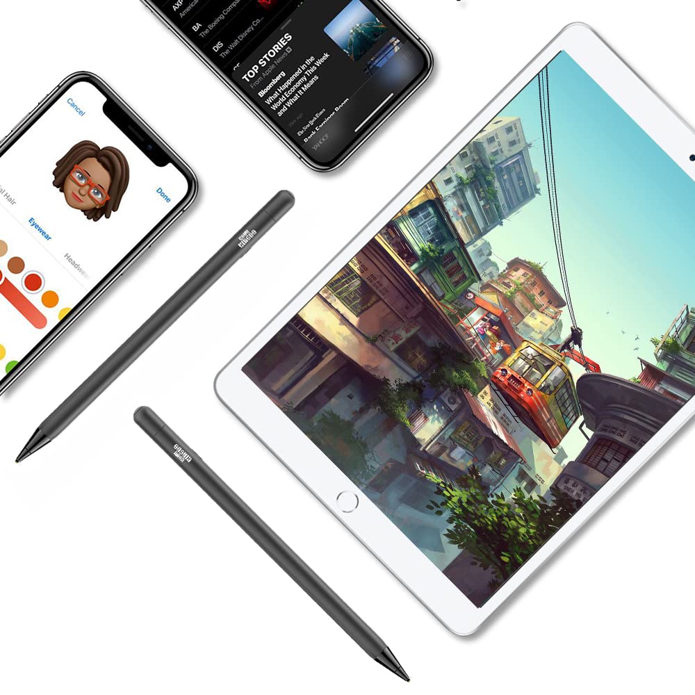 Stylus for iPad,Stylus for iPhone, Rechargeable Stylus Pen,1.4mm Fine Tip for Drawing and Writing, Compatible iPad Pro/iPhone and iPad/iPad Mini/iPad Air (Black)