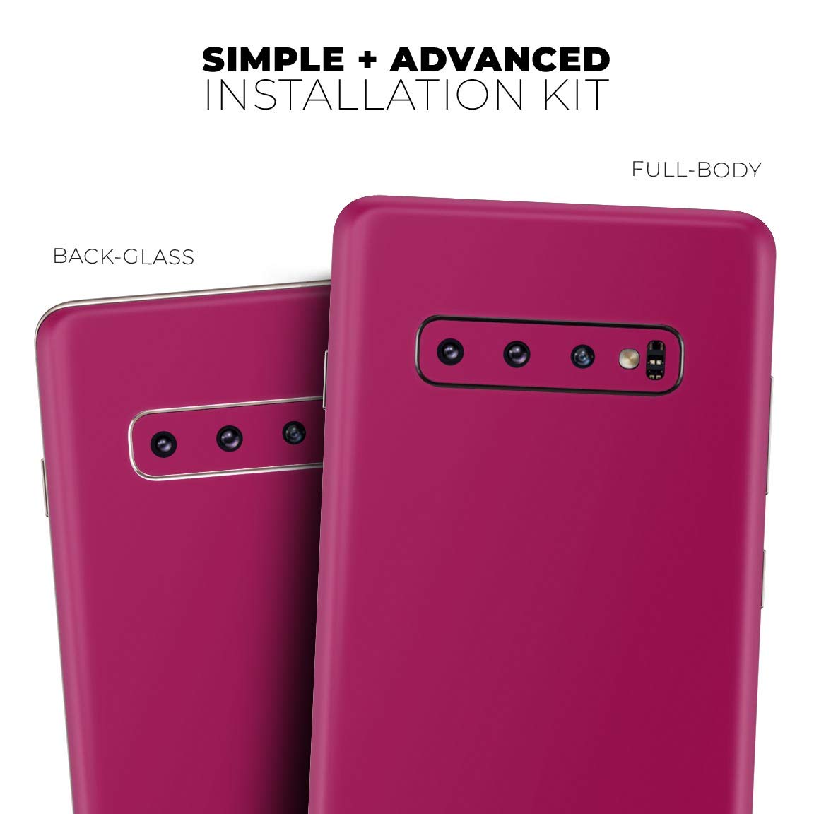 DesignSkinz Solid Dark Pink V2 Protective Vinyl Decal Wrap Skin Cover Compatible with The Samsung Galaxy S20 (Screen Trim & Back Glass Skin)