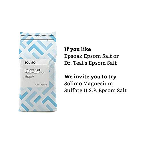 Amazon Brand - Solimo Epsom Salt Soak, Magnesium Sulfate USP, Unscented, 8 pound (Pack of 3)