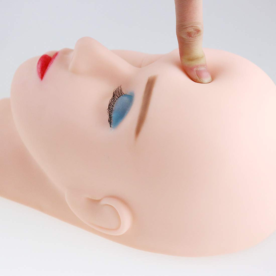 Foraineam 4-Pack Practice Training Head Rubber Cosmetology Mannequin Doll Face Head For Eyelashes Makeup Massage Practice