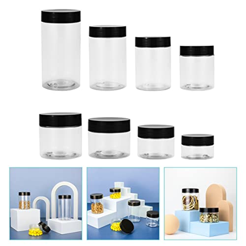 16 pcs Jar Cylinders Clear Cosmetics Ml Empty Face Pills for Mouth Jars Sample Eye Cream Storage Size Powder Bottles Transparent Tea Shadow Container Makeup Home Bottle Black