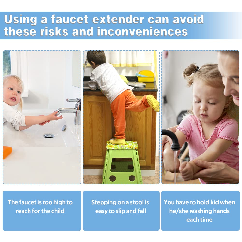 6Pcs Silicone Faucet Extender for Kids,Faucet Connector Kitchen Water Tap Extension,Portable Kitchen Sink Faucet Attachment,Baby Bath Tub Faucet Cover Bathroom Accessories