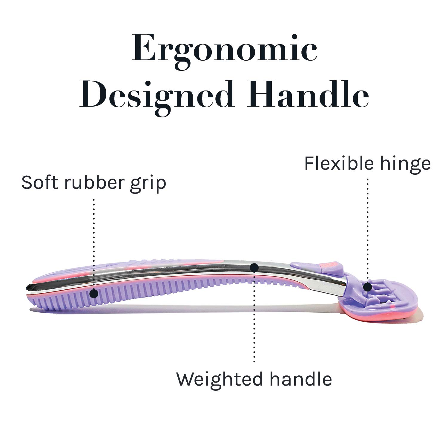 AOA Studio Women's 5-Blade 7pc Kit Including 1pc Handle 5pcs Five-Blade Heads from Swedish1pcs Stainless Steel Shower Hook Hydrating Aloe and Vitamin E Strip Cleanest, Closest, Comfortable Shave