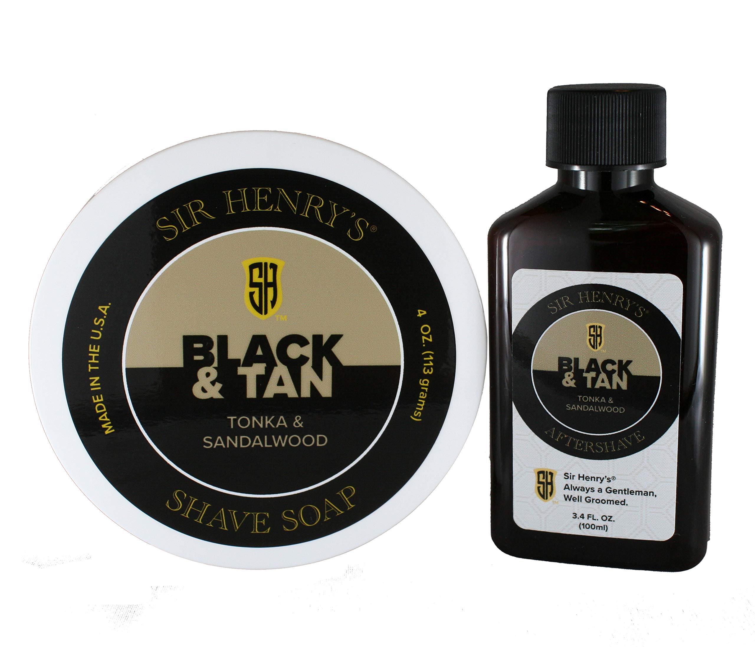 Black & Tan Shave Soap & Aftershave. Sandalwood & Tonka. Smooth & Sooth