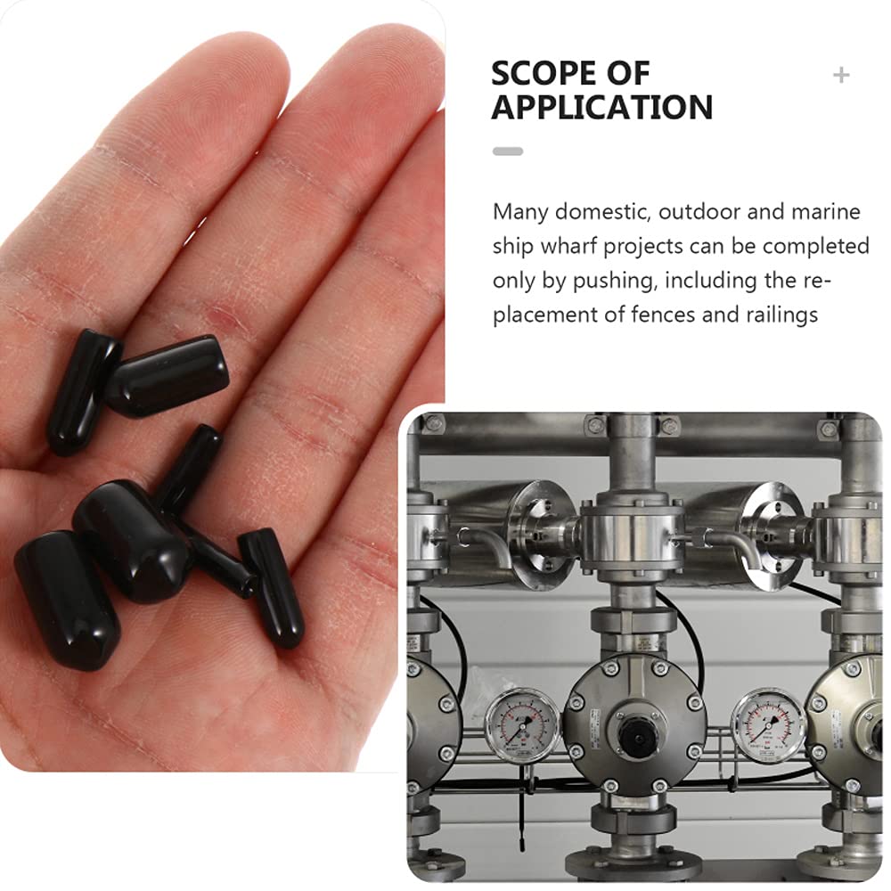 200PCS Rubber Caps Bolt Screw Cap Covers, Bolt Covers Caps Rubber End Caps Vacuum Caps, Bolt Screw Cover Rubber Nipple Cap Rubber Tip in 10 Sizes from 2/25 to 4/5" for Protecting Pipe Post Tubing Rod