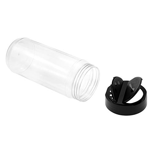 Foraineam 16 Pack 15 oz Plastic Spice Jars Containers Bottles with Black Flip Cap To Pour Or Sifter Shaker, Perfect for Storing Spice, Powders and Herbs
