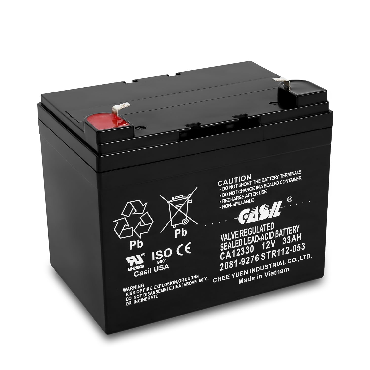 12V 33Ah F2 Terminal Replacement Battery Compatible with 2081-9276 Simplex Grinnell Fire Alarm Control Panel