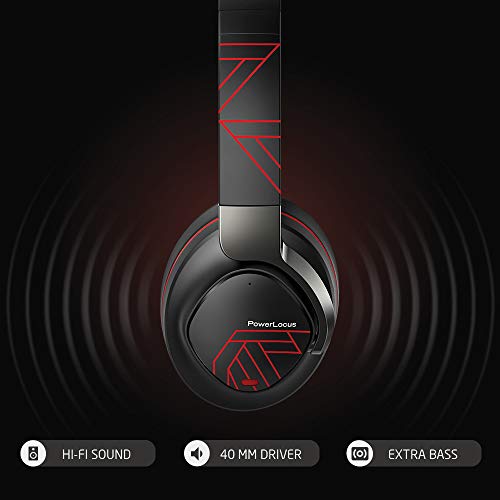 Bluetooth Headphones, PowerLocus Bluetooth Headphones Over-Ear, Passive Noise Cancelling Headphone with Microphone, 70Hrs Playtime, Foldable Wireless Headphones,Hi-Fi Deep Bass for Work,Home Office,PC