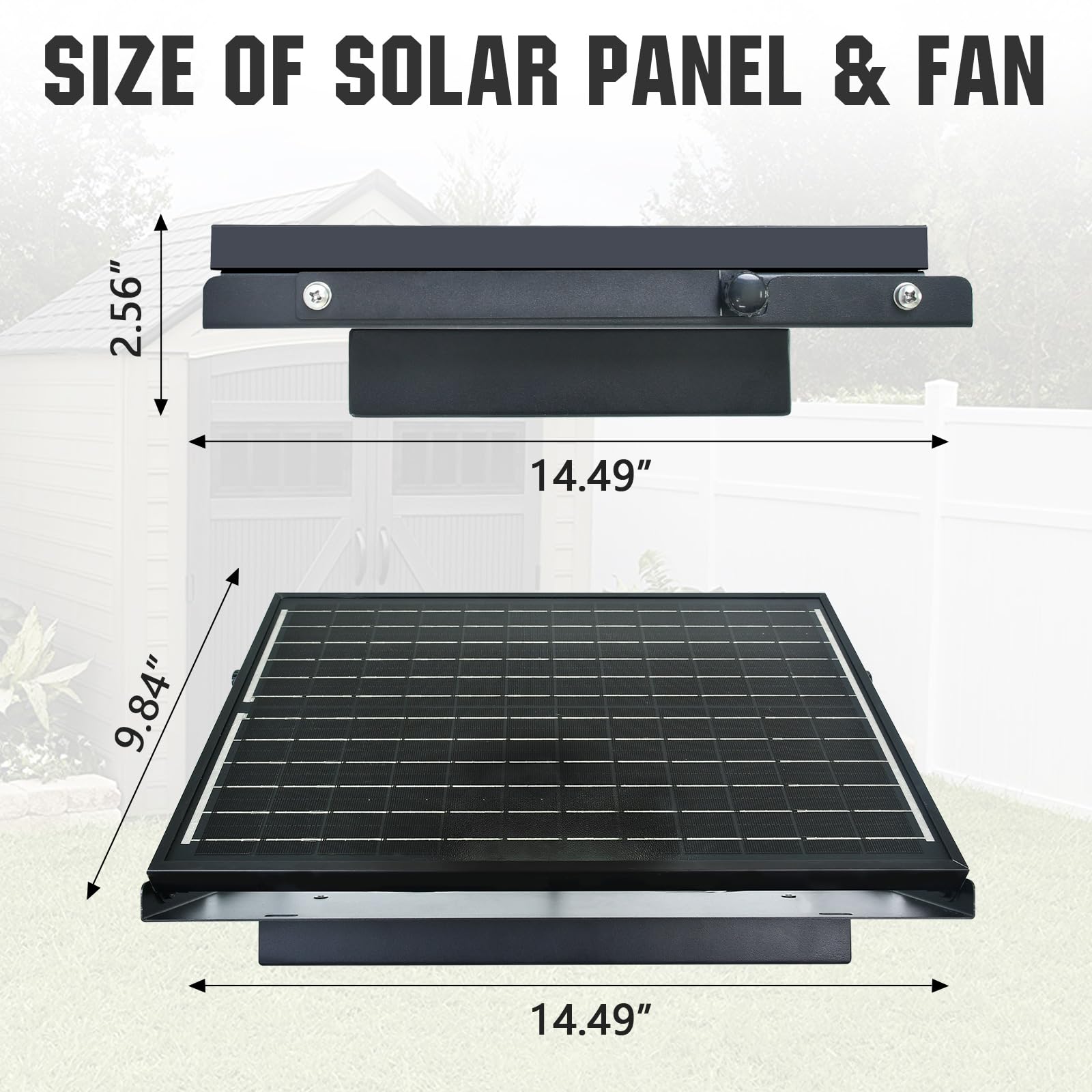 15W Solar Powered Metal Shell Waterproof Exhaust Fan Kit for Chicken Coops, Greenhouses, Sheds, Pet Houses, and Windows