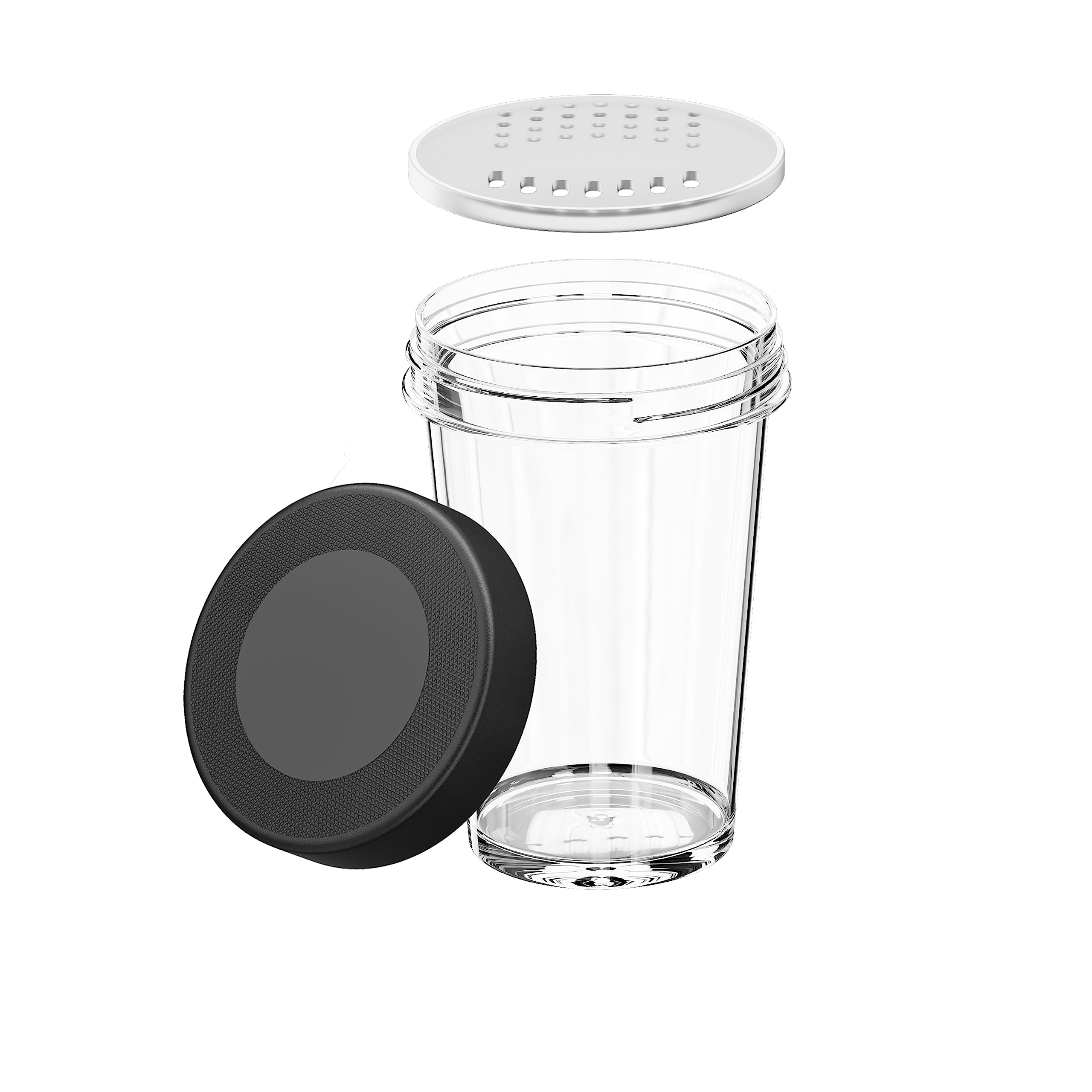 14 PCS Spice Jars storage containers,6 oz, heavy calibre Jars NOT NEED Collapsible Funnel, with Lids Spice Labels Stickers,PETG materials, (black)