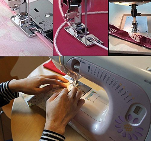 3Pcs Narrow Rolled Hem Sewing Machine Presser Foot Set (3mm, 4mm and 6mm) for All Low Shank Snap-On Singer, Brother, Babylock, Euro-Pro, Janome, Kenmore, White, Elna Sewing Machines