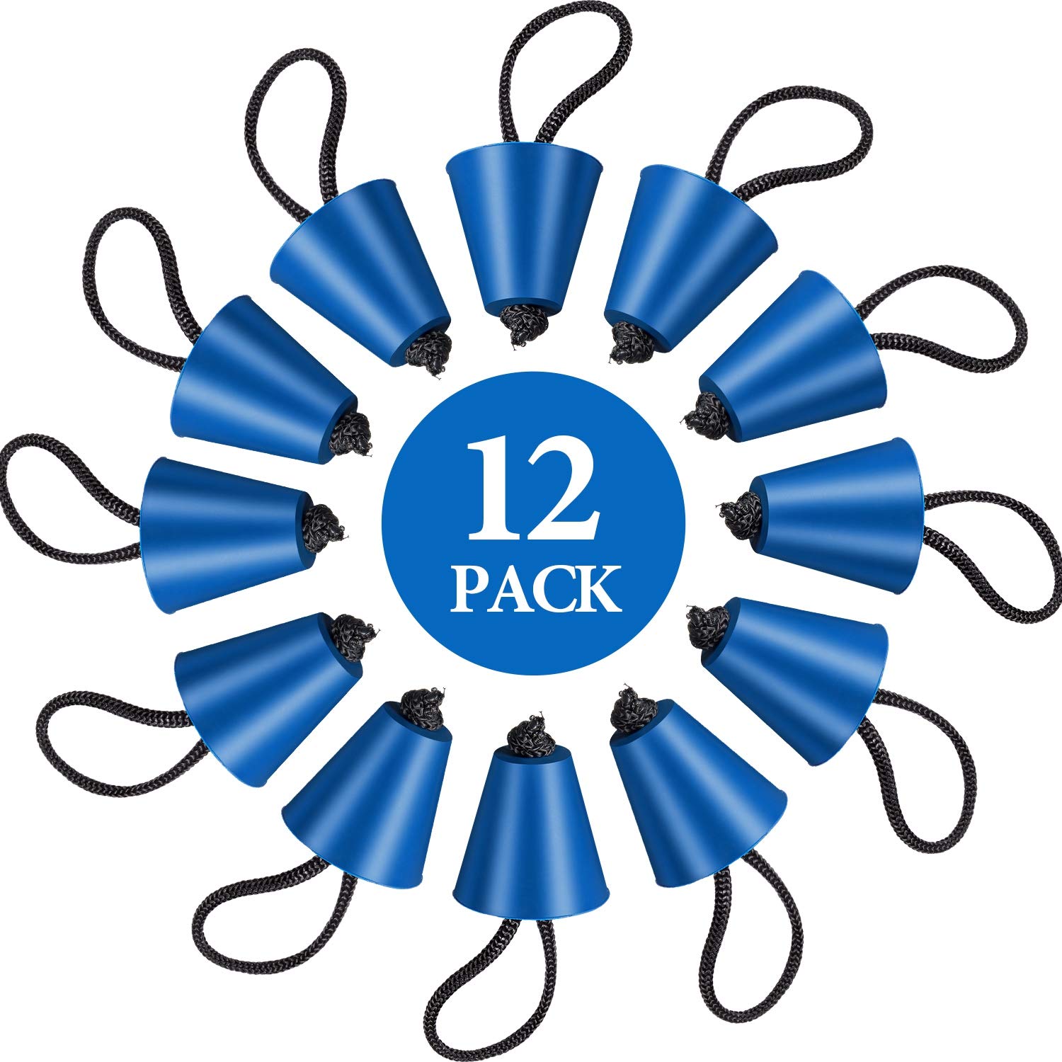 12 Packs Universal Kayak Scupper Plug Kit for Native Kayaks Wilderness Systems Kayaks Perception Kayaks and More (Black)