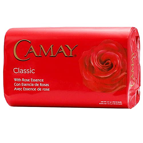 Camay Classic Bar Soap, Rose Essence, 6-Pack of 98 Oz Each Soap, 6 Bar Soaps.