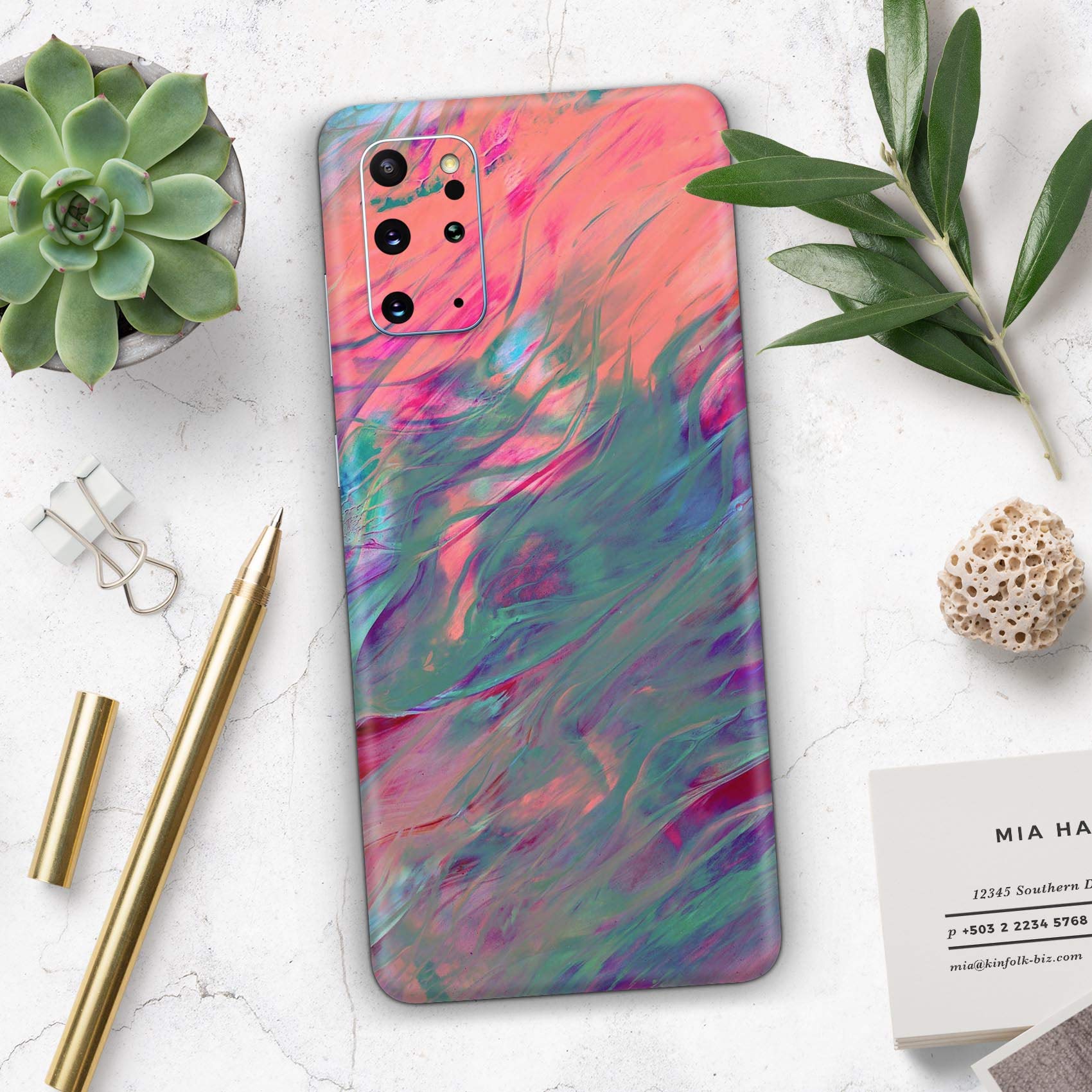 DesignSkinz Liquid Abstract Paint Remix V19 Protective Vinyl Decal Wrap Skin Cover Compatible with The Samsung Galaxy S20 (Screen Trim & Back Glass Skin)