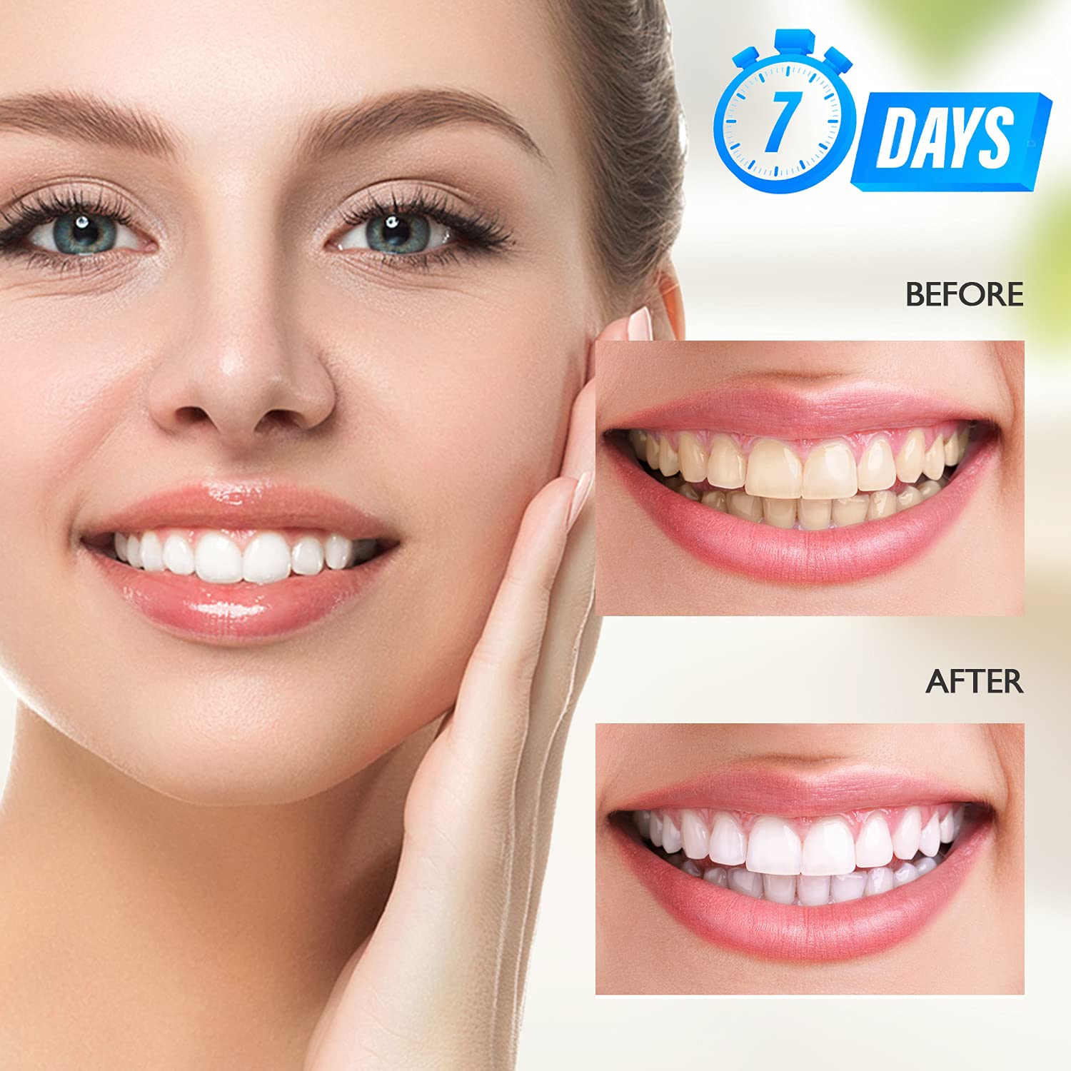 MitButy Teeth Whitening Strips with Natural Coconut Oil, 42 Non-Slip White Strips - Professional Safe Effects Tooth Whitener Solution at Home, 21 Treatments