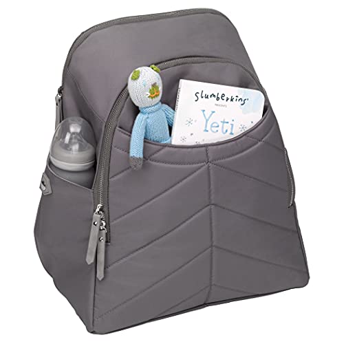 Petunia Pickle Bottom Inter-Mix Slope Backpack - Machine-Washable Diaper Bag - Ultimate His & Hers Backpack - Spacious & Versatile Bag - Compatible with Inter-Mix Systems - Charcoal Microfiber