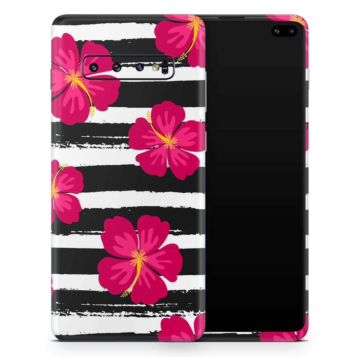 DesignSkinz Tropical Summer Hot Pink Floral v2 Protective Vinyl Decal Wrap Skin Cover Compatible with The Samsung Galaxy S20 (Screen Trim & Back Glass Skin)