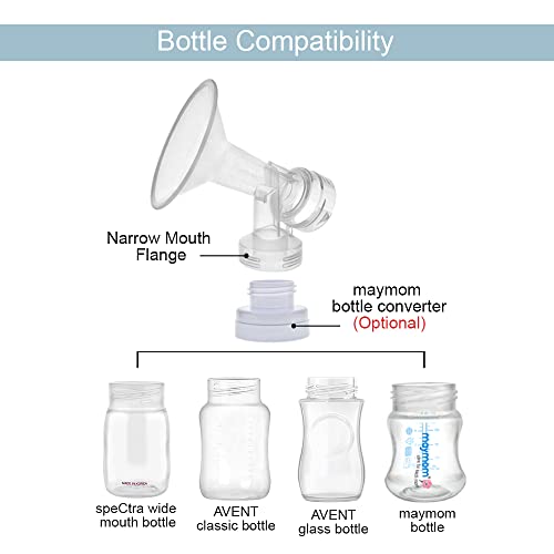 36 mm Extra Extra Large Flagne w/Valve and Membrane for Spectra Breast Pumps S1, S2, M1, Spectra 9; Narrow (Standard) Bottle Neck; Made by Maymom