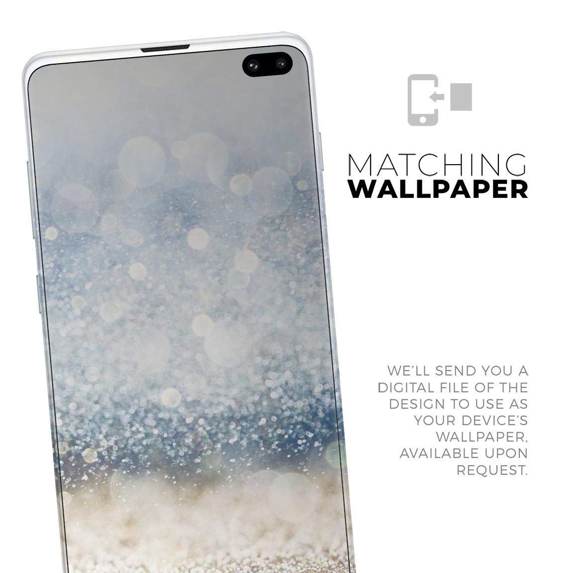 DesignSkinz Unfocused Blue and Gold Sparkles Protective Vinyl Decal Wrap Skin Cover Compatible with The Samsung Galaxy S20 (Screen Trim & Back Glass Skin)