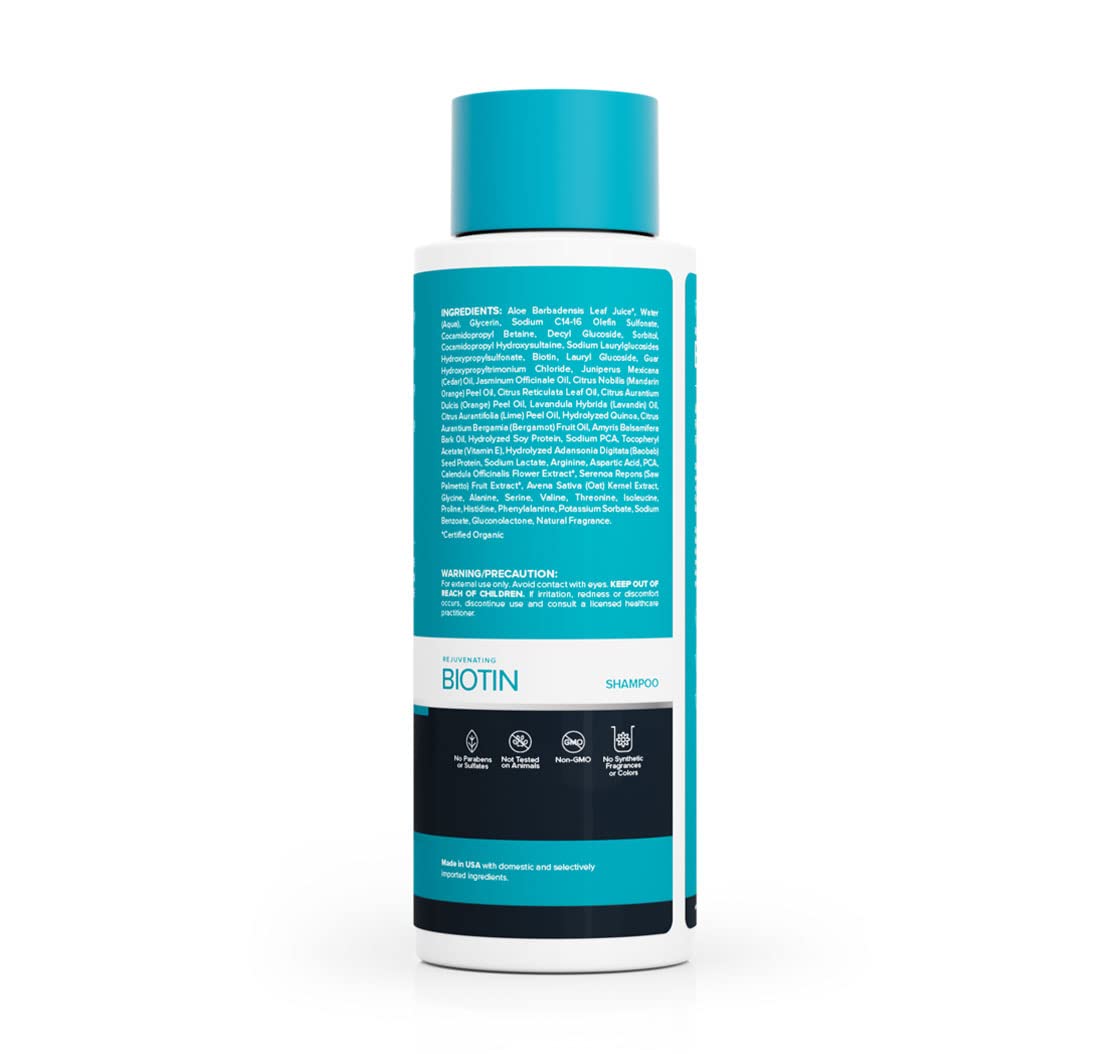 Foligain Rejuvenating Biotin Shampoo, Organic Cruelty Free Shampoo, Hydrating and Revitalizing Shampoo, 16 Fl. Oz.