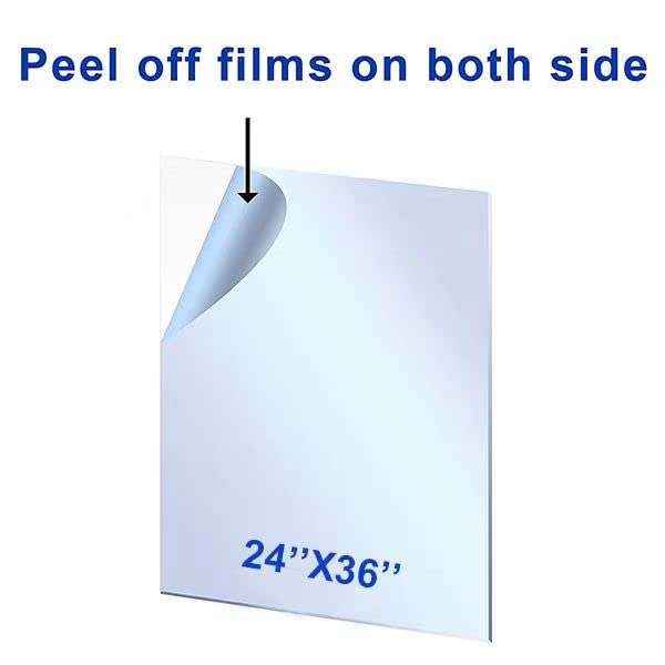 5-Pcs 24x36 inch Plexiglass Sheet Panels - Clear Acrylic 24x36 for Picture Frame,Glass Alternative,Signs,Door Scratch Protectors,Painting,Pet Barriers