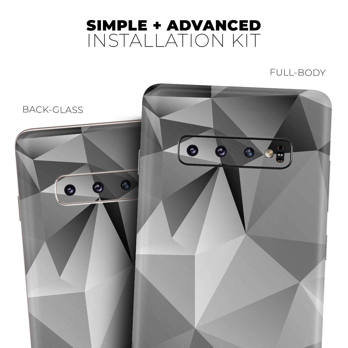 DesignSkinz Vector Black & White Abstract Connect Pattern Protective Vinyl Decal Wrap Skin Cover Compatible with The Samsung Galaxy S20 (Screen Trim & Back Glass Skin)
