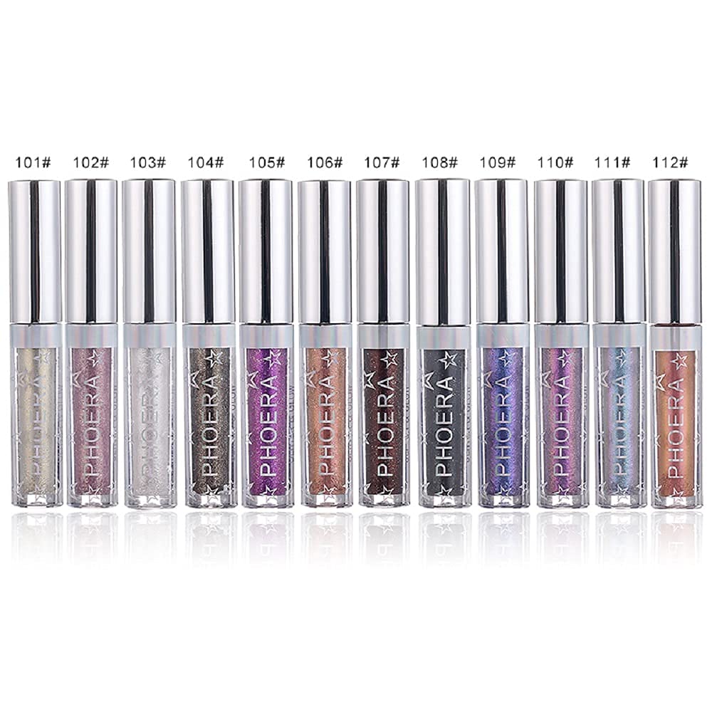 Glitter Eyeshadow,Makeup For Eyes Liquid Shimmer Sparkle Glow Light Colors Pencil Stick Shiny Long Lasting Waterproof Shining Eye Shadow Sets Metallic Pigments Metals Gloss Sparkling Pen Kit (A110)