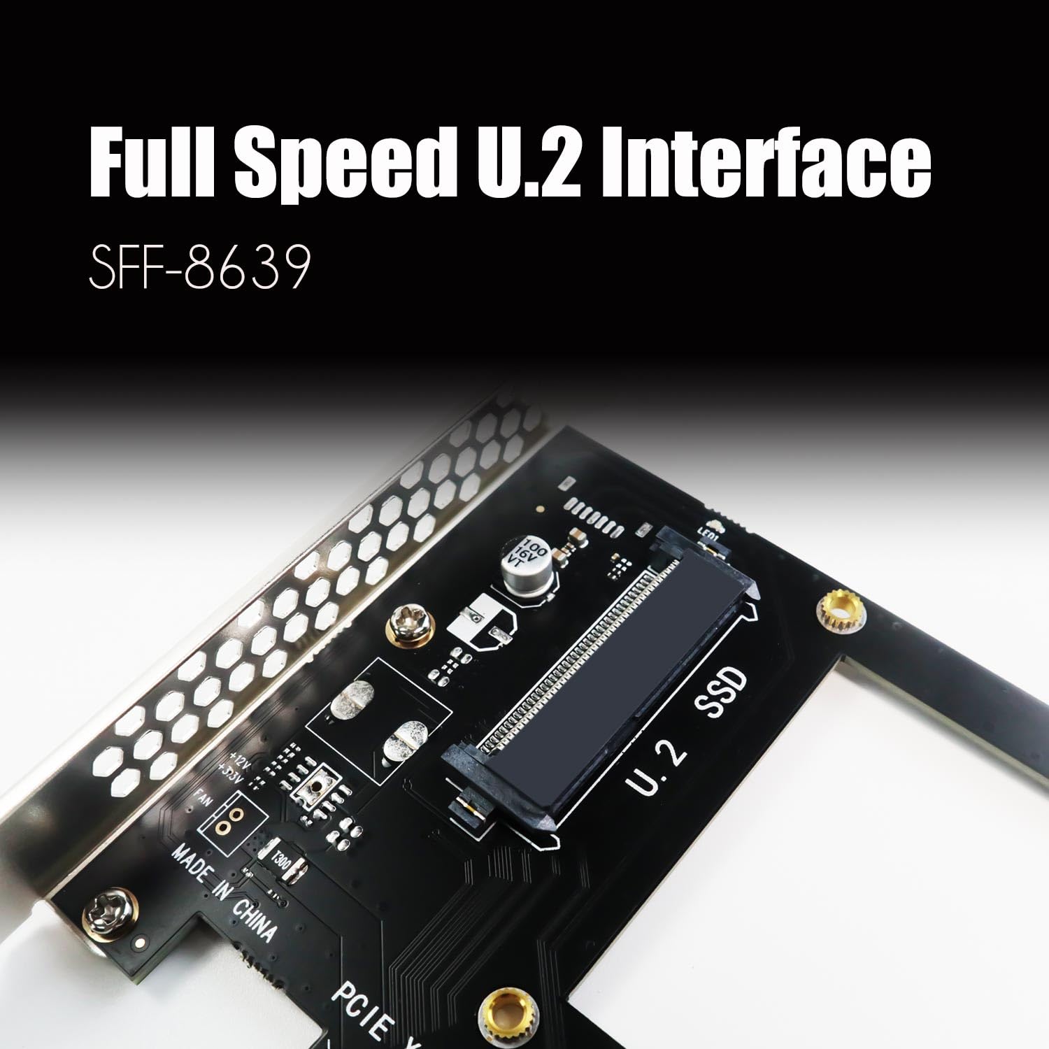 GLOTRENDS PU11 U.2 to PCIe 4.0 X4 Adapter for 2.5 Inch U.2 SSD, PCIe 4.0 X4 Full Speed