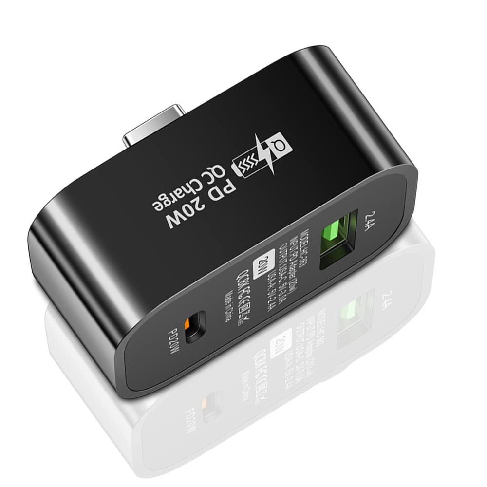 20W USB C Hub, [2Pack] PD 20W Fast Charge Dual Port USB Type C and 2.4a USB A, USB C Adapter Small USB Hub for iPhone/iPad/Airpods/MacBook Laptops (Black)