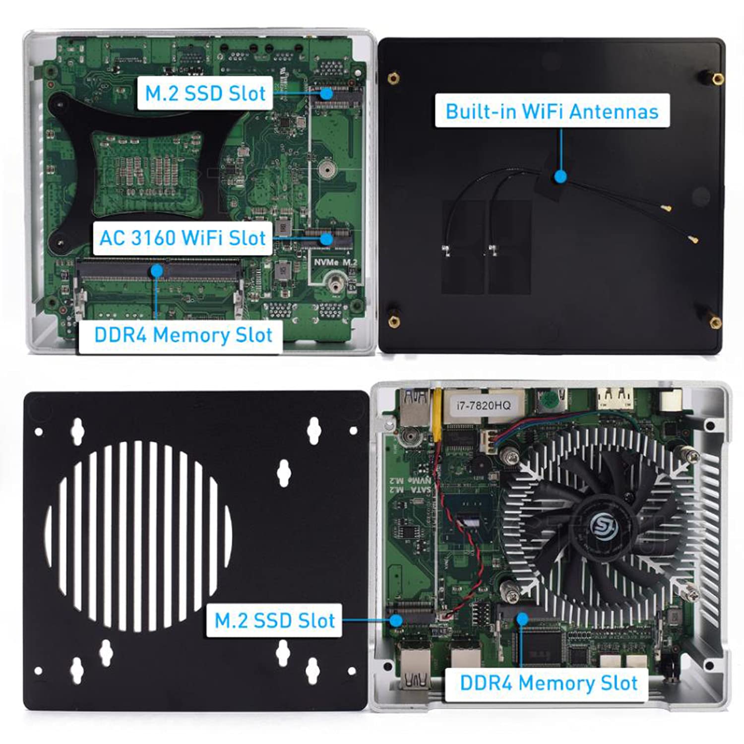 KINGDEL K8 Desktop Computer 10th Gen. Core i9 Processors i9-10880H 64GB DDR4 RAM 1TB SSD 16MB Smart Cache, 45W TDP 8 Cores 16 Threads