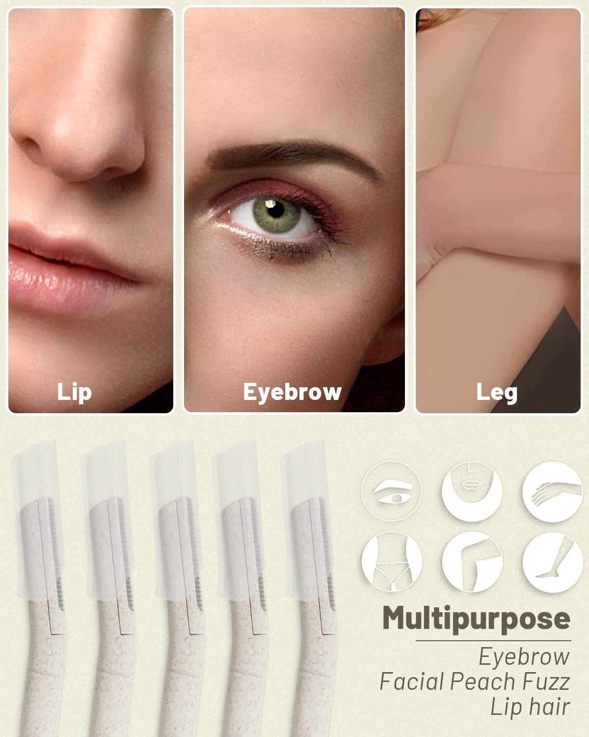 12 Pcs Dermaplane Razor for Women Face, Microblade Eyebrow Razors, Face shavers for Women and Men, Multipurpose Dermaplaning Tool for Face