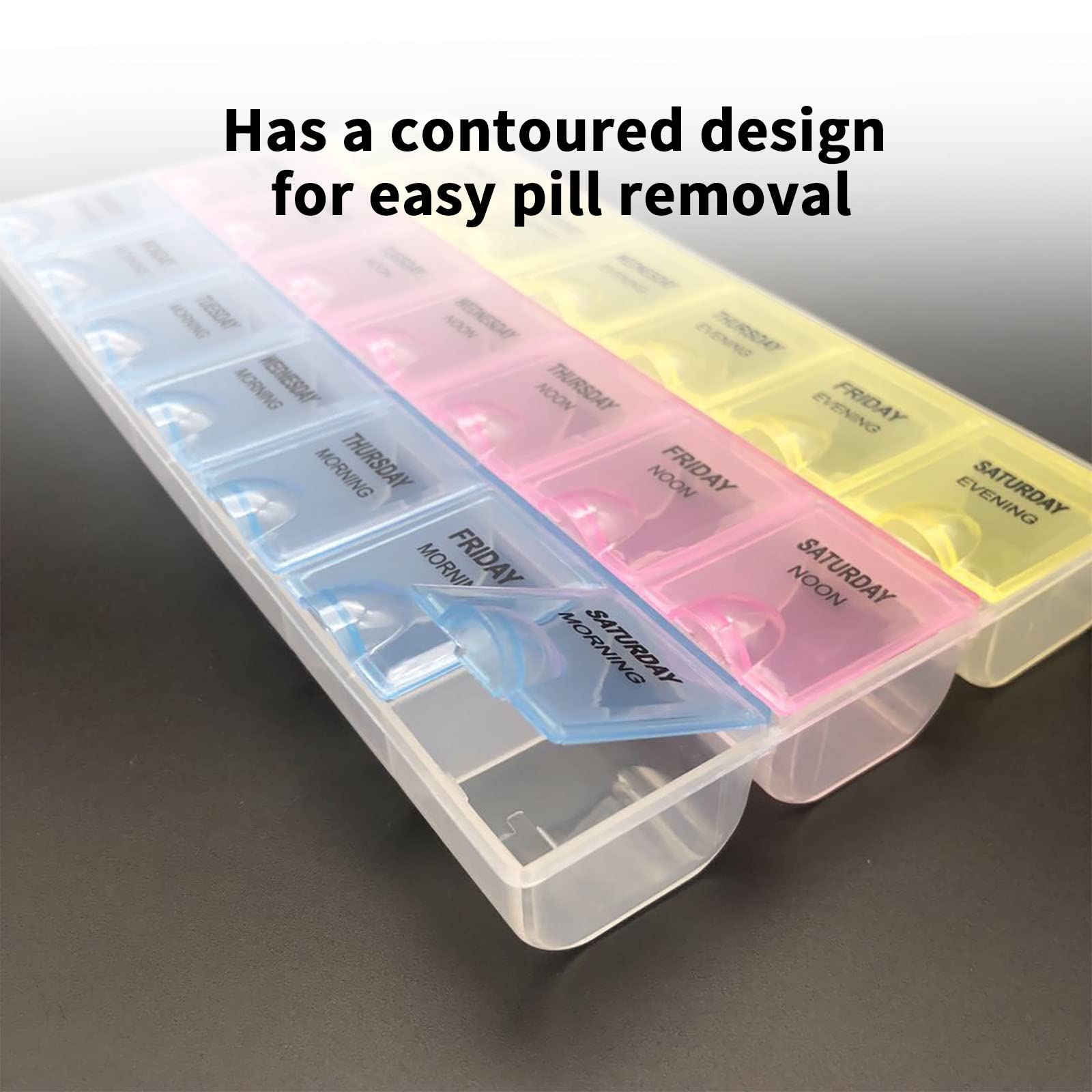 21 Daily compartments Pill Organizer :Weekly Pill Organizer 3 Times a Day, Portable Medicine Organizer ,Large 7 Day Pill Box .Pill Containers for Vitamins, Supplements and Medication.