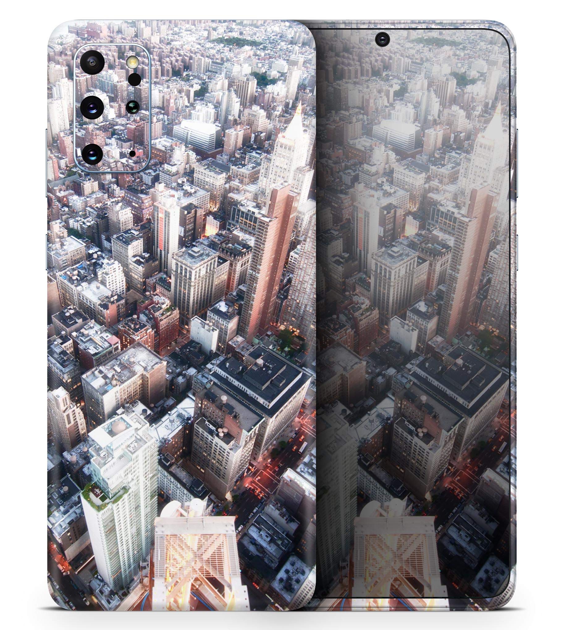 DesignSkinz Vintage Aerial Cityscape Protective Vinyl Decal Wrap Skin Cover Compatible with The Samsung Galaxy S20 (Screen Trim & Back Glass Skin)
