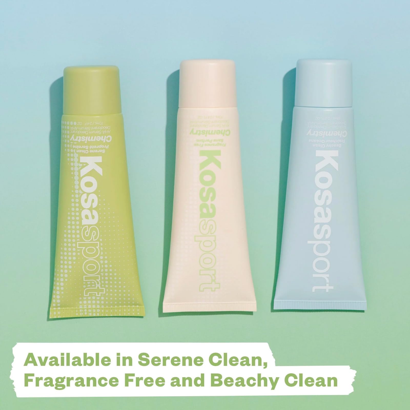Kosas Chemistry Deodorant - Aluminium and Baking Soda Free + BO-Fighting AHA Serum that Exfoliates, Softens, and Nourishes the Skin, (Serene Clean)