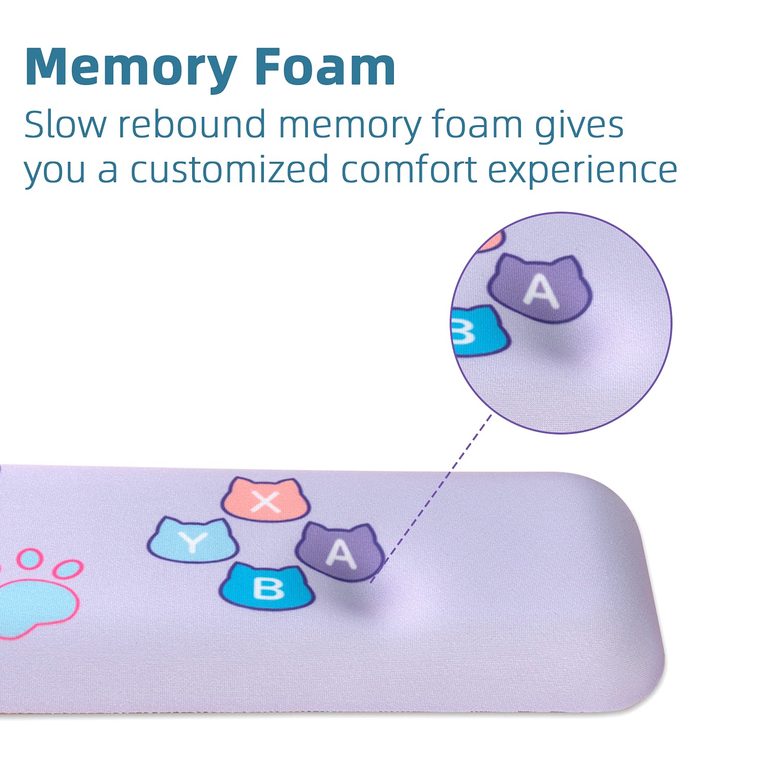 GeekShare Cute Wrist Rest Support Mouse Pad Set- Non-Slip Rubber Base and Lightweight Memory Foam Wrist Rest for Keyboard and Mouse, Perfect for Gaming,or Home Office Work(Mousepad & Wrist Rest)