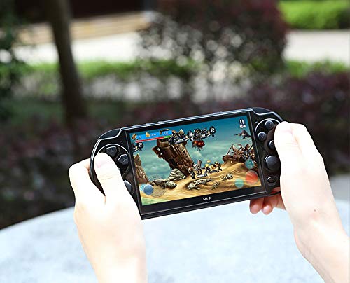 5.1 inch Multi-Function Retro Game Console Handheld Game Console 7700 Games Support Arcade/CPS/fc/SFC/gba/gbc/gb/sega Emulator Games can be archived with Rechargeable Lithium Battery (Black)