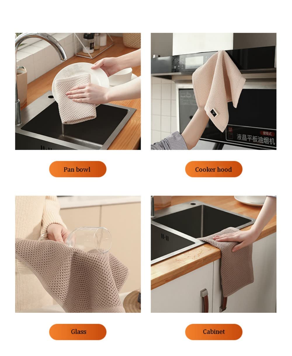 12 Pieces Kitchen Towel Cotton Honeycomb Rag Super Absorbent Dishcloth for Household Kitchen Cleaning Cloth Tools