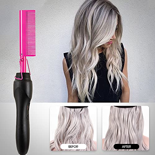 Electric Hot Comb for Wigs, Straightening Comb, Plug-In Hair Straightener for Black Hair