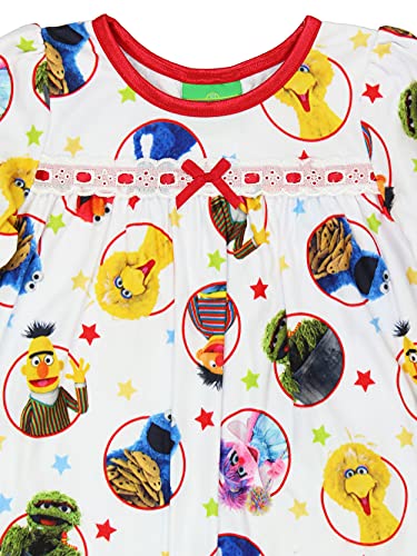 Sesame Street Elmo Infant Toddler Girls Granny Gown Nightgown (18 Months, White)
