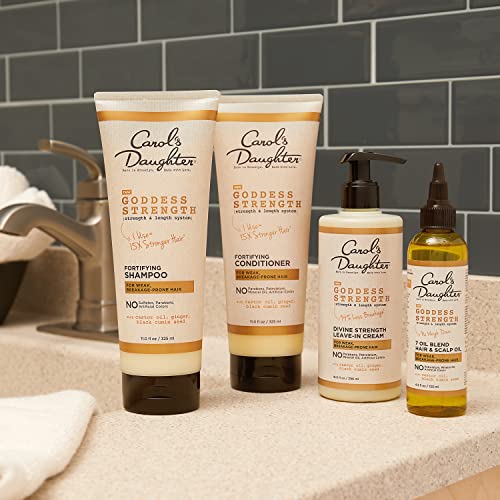 Carol's Daughter Goddess Strength Curly Hair Conditioner for Dry Damaged Hair – Made with Castor Oil, 11 fl oz