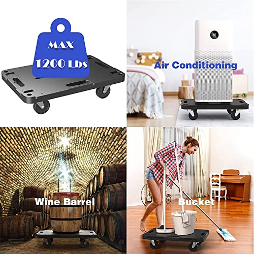 Goplus Moving Dolly, Heavy Duty Furniture Rolling Mover with 4 Wheels for Piano Heavy Items Appliance, Interlocking System, 500 lbs Weight Capacity, 23β x 15β (L x W) (1)